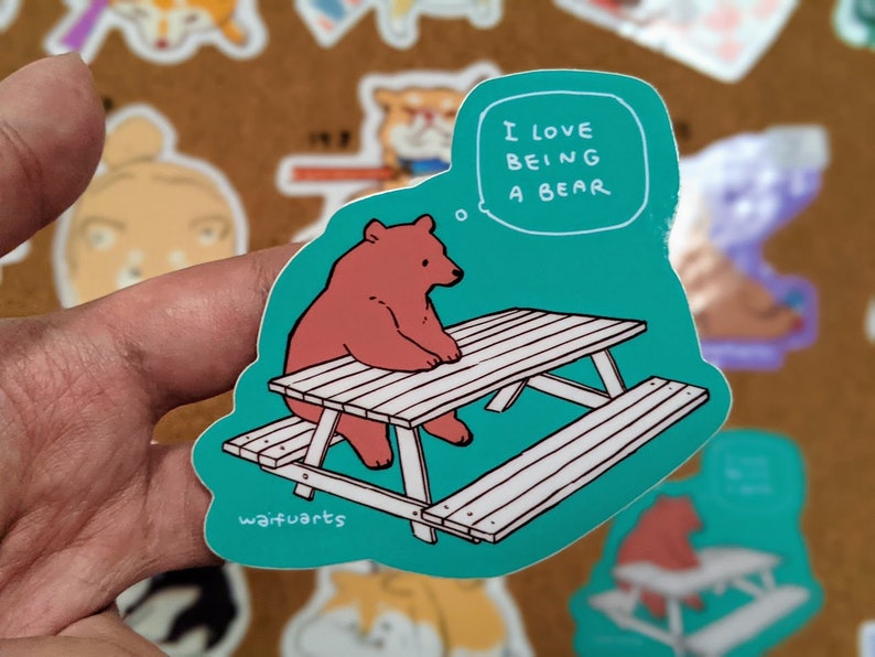 I Love Being A Bear 3" Vinyl Sticker - Etsy