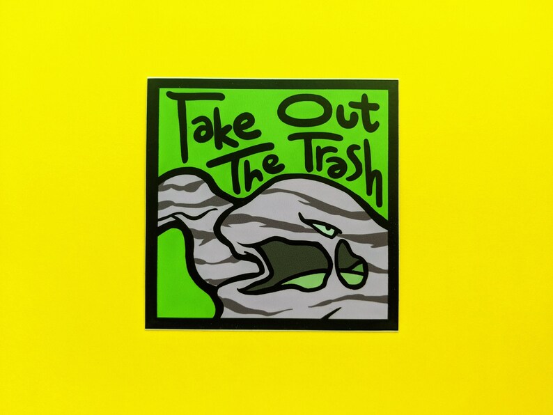 Muk: Take Out the Trash 3x3 Vinyl Sticker - Etsy