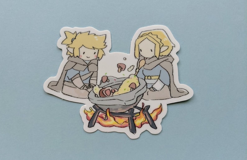 BOTW Link and Zelda Cooking Vinyl Sticker 3 X 2.35 | Etsy