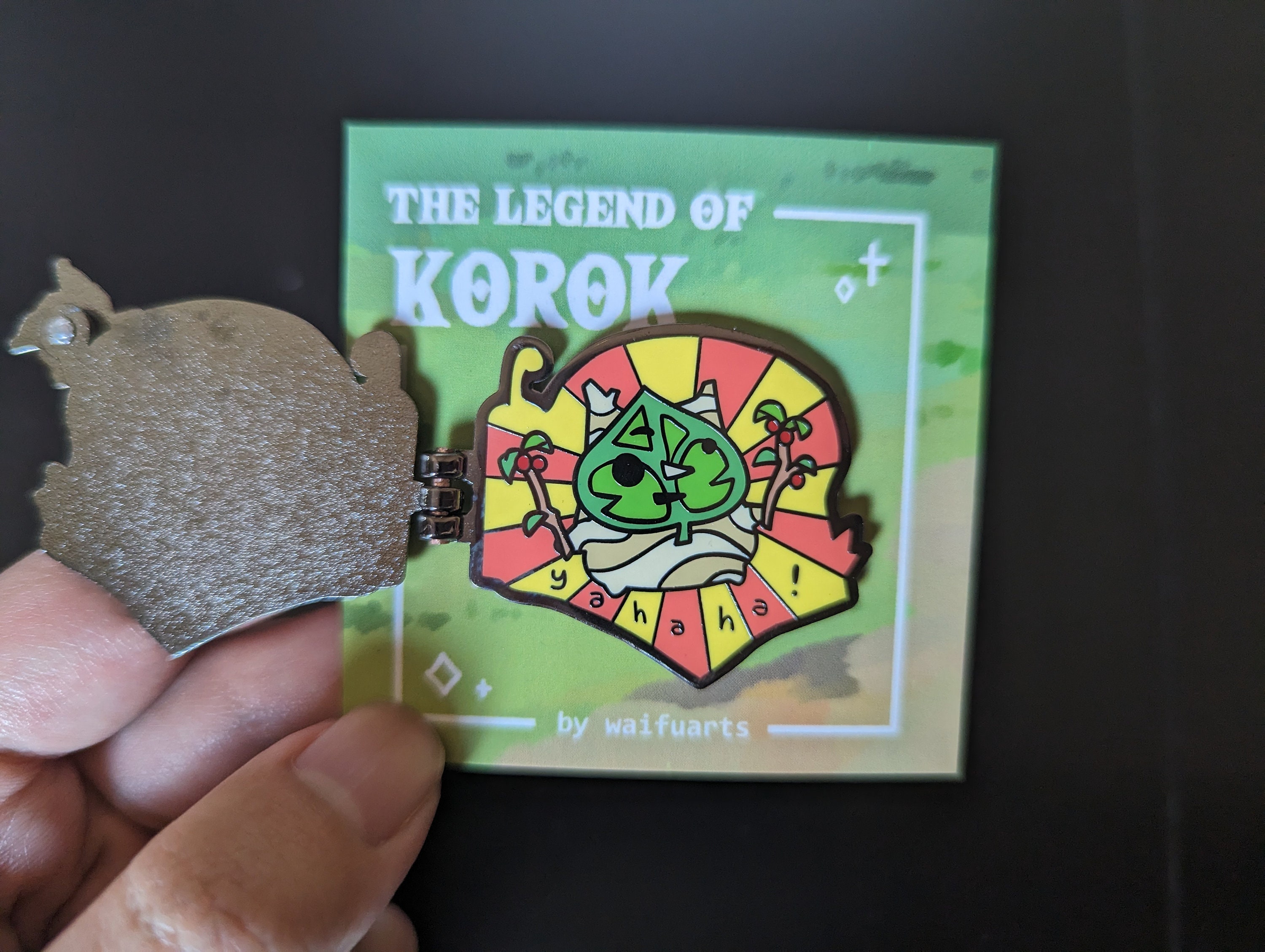 Hinged Hidden Korok Enamel Pin With Spinning Pinwheel // 1.5 Inch Hard ...