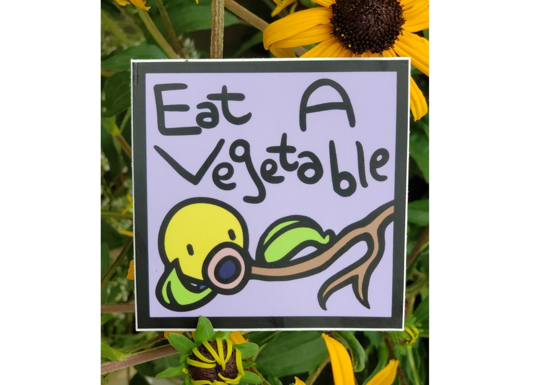 Bellsprout: Eat A Vegetable 3"x3" Waterproof Vinyl Sticker - Etsy