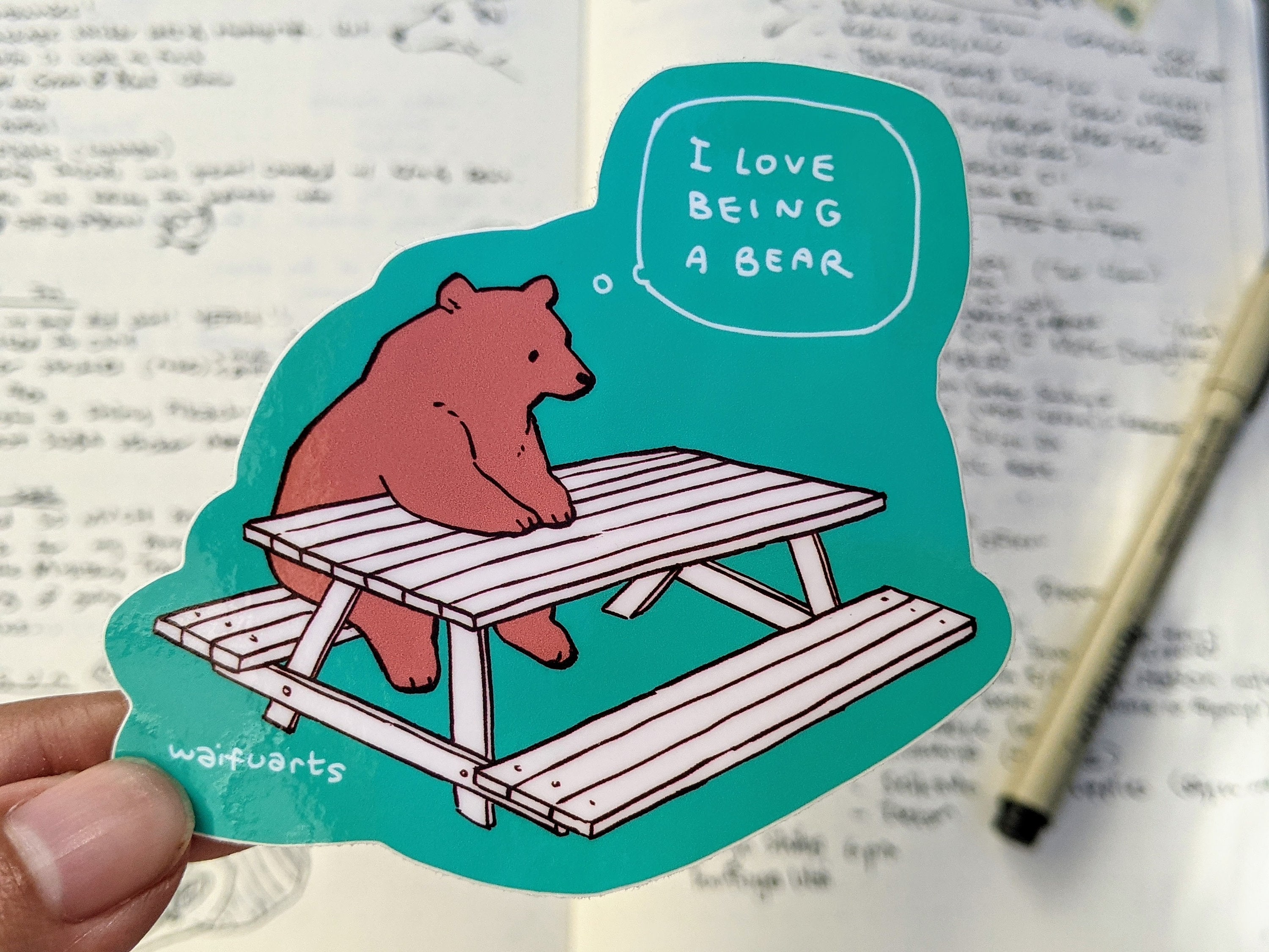 I Love Being A Bear 3 Vinyl Sticker - Etsy