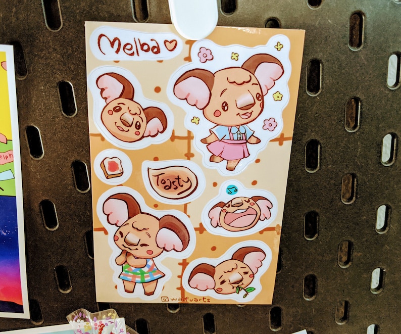 ACNH// Melba Glossy 4x6" Vinyl Sticker Sheet - Etsy