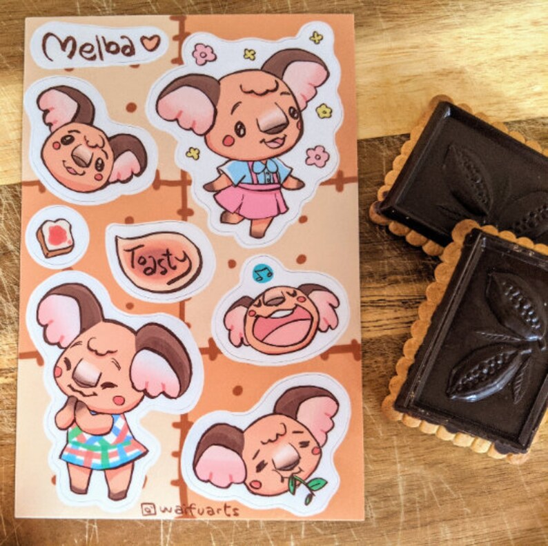 ACNH// Melba Glossy 4x6" Vinyl Sticker Sheet - Etsy