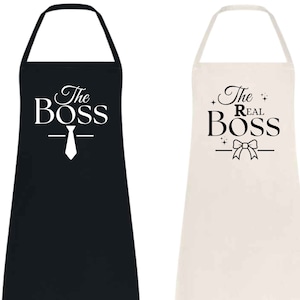 Couples Set of 2 Apron the Boss the Real Boss Aprons for Couples ...