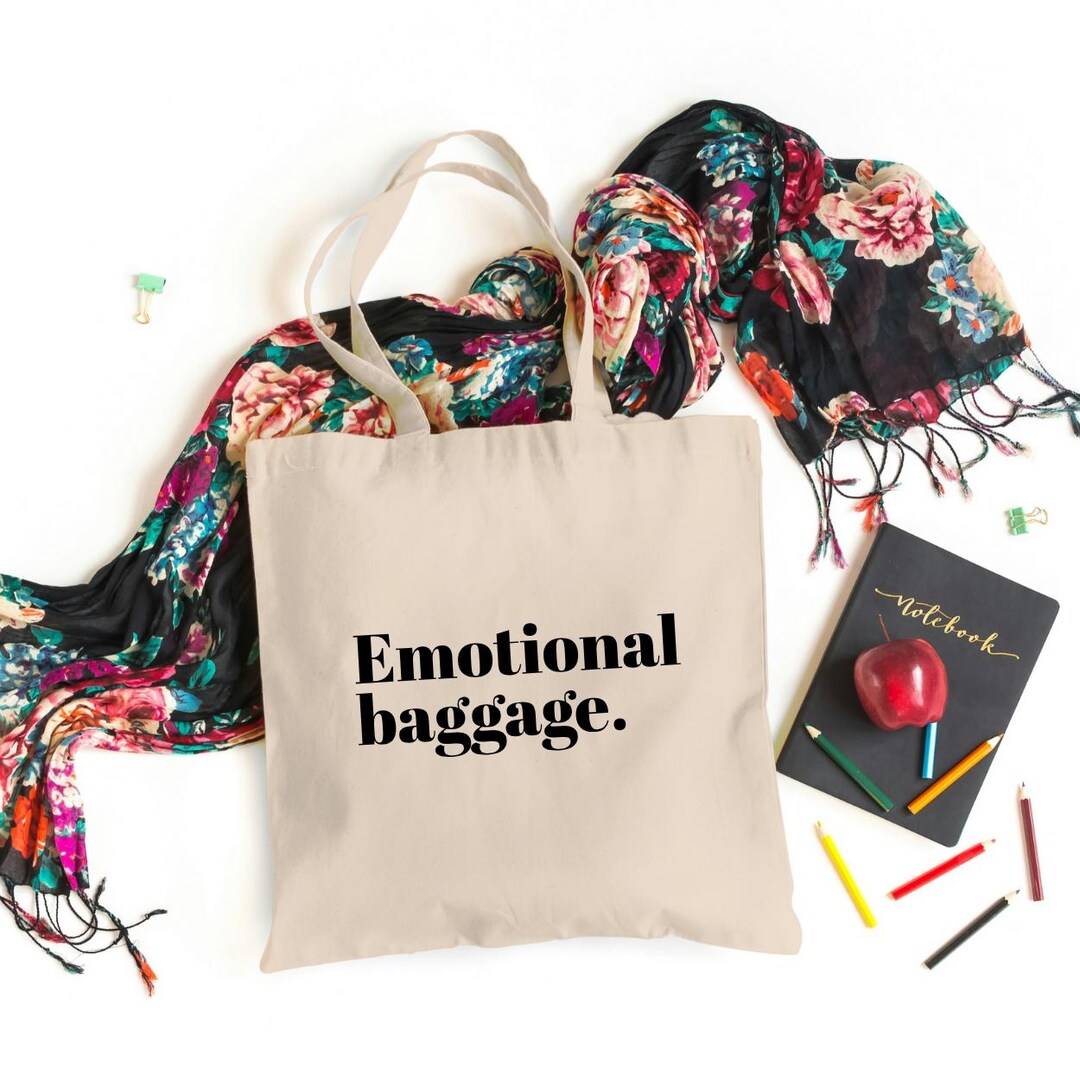 Emotional Baggage Tote Bag – Funny Reusable Cotton Bag for Everyday Use ...