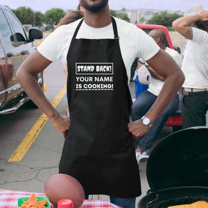 Stand Back Custom is Cooking, Personalised Cooking Apron, Funny Apron ...