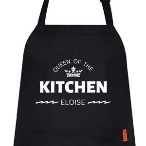 Queen of the Kitchen Personalised Apron, Custom Name Kitchen Apron ...