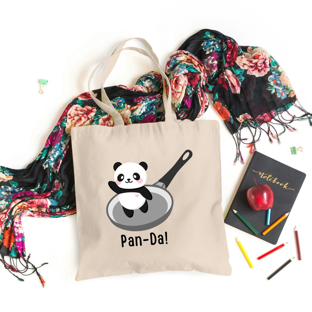 Panda Cooking Pan Tote - Fun Kids Shoulder Bag, Wildlife Christmas Gift ...