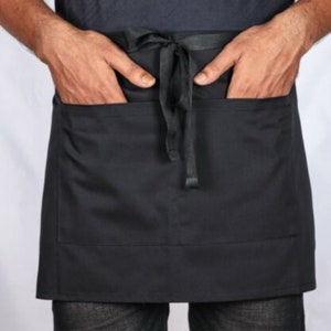 Half Aprons for Women Men With Pockets Waist Waiter Waitress Pub Cafe ...