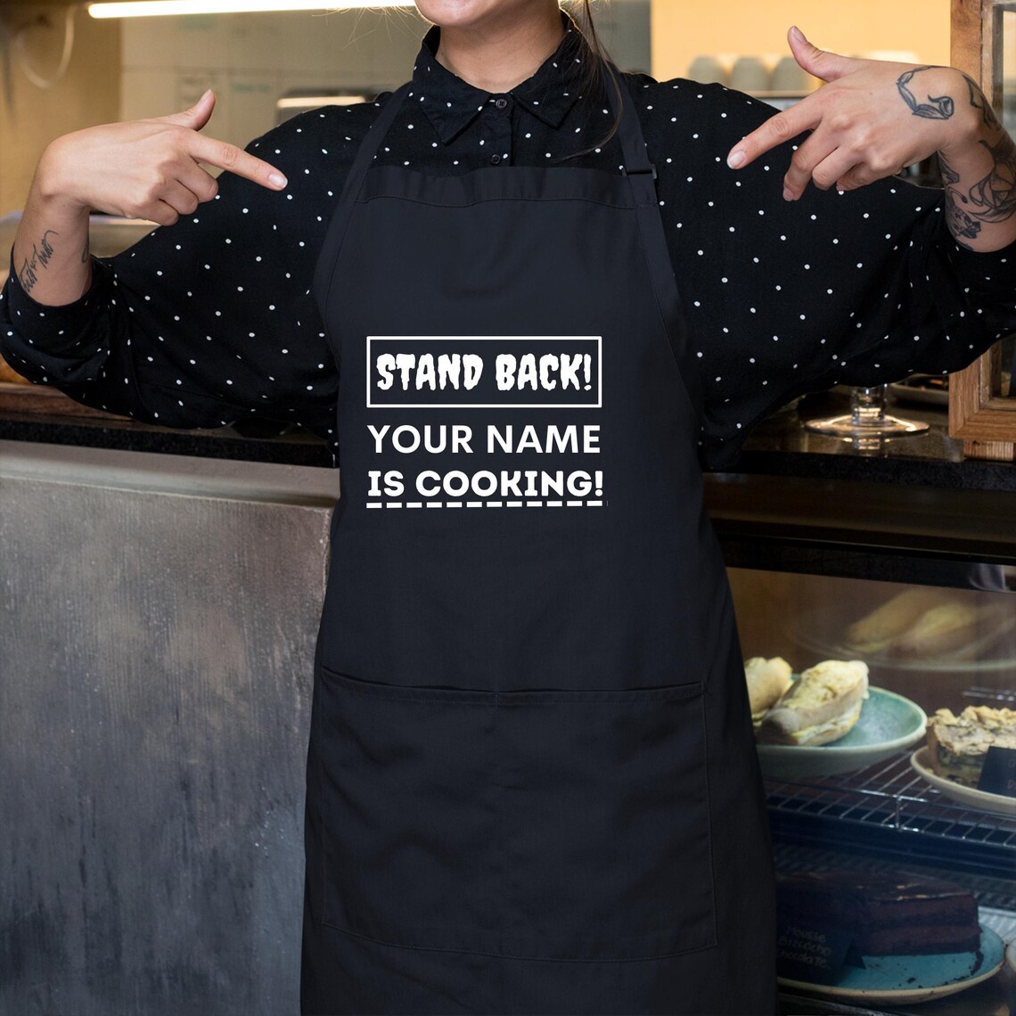 Stand Back Custom is Cooking, Personalised Cooking Apron, Funny Apron ...