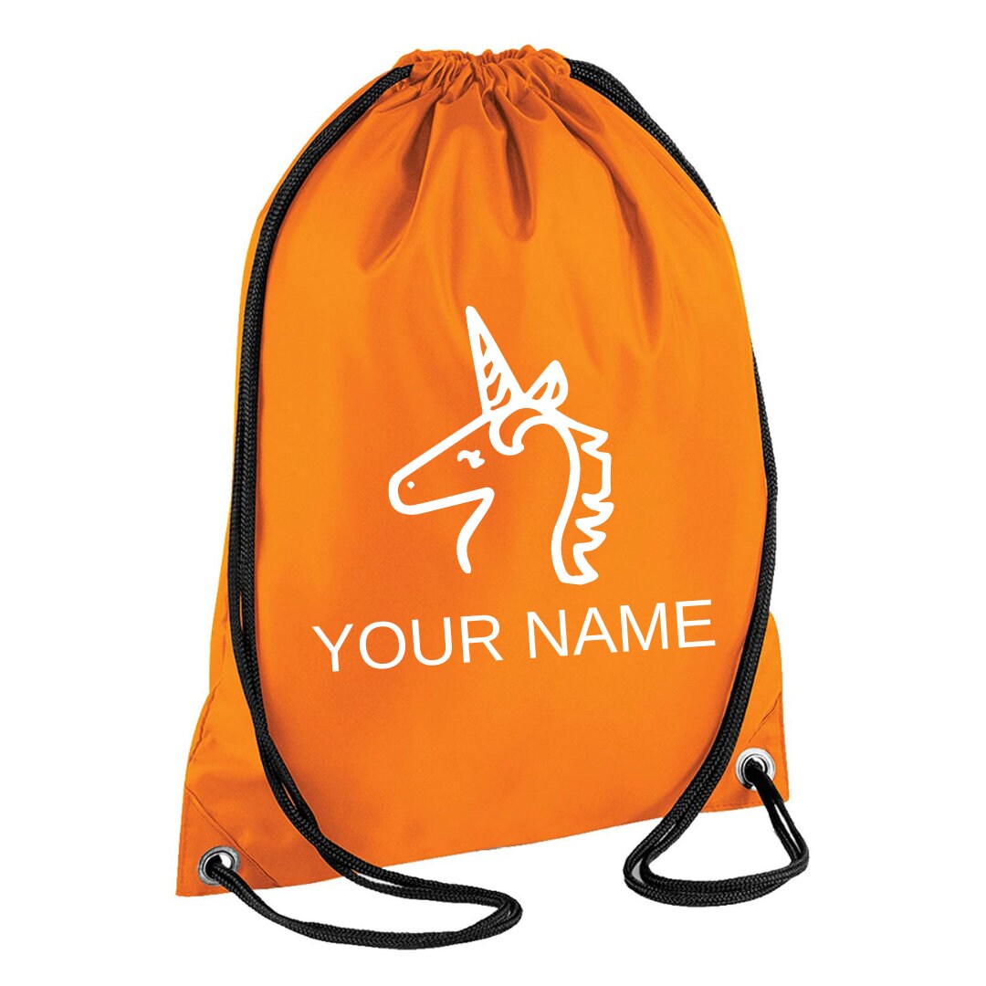 Personalised Drawstring Bag Any Name for School PE Kids Adults - Etsy UK