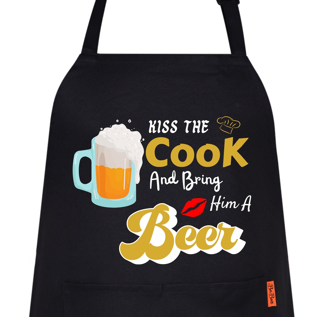 Kiss the Cook and Bring Him a Beer Funny Aprons for Women's Novelty ...