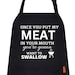 Once You Put My Meat Funny Aprons for Women's Novelty Chef Kitchen ...