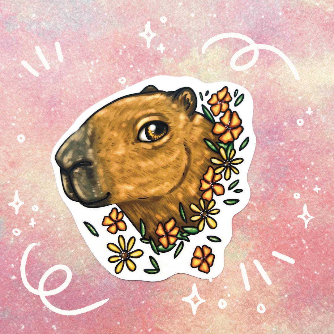 Capybara Sticker, Capybaras Sticker, Capybara Art Sticker, Capybara ...