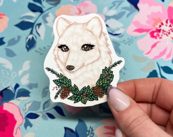 Arctic Fox Wall Decal, Polar Fox Sticker, Watercolor Wall Sticker ...
