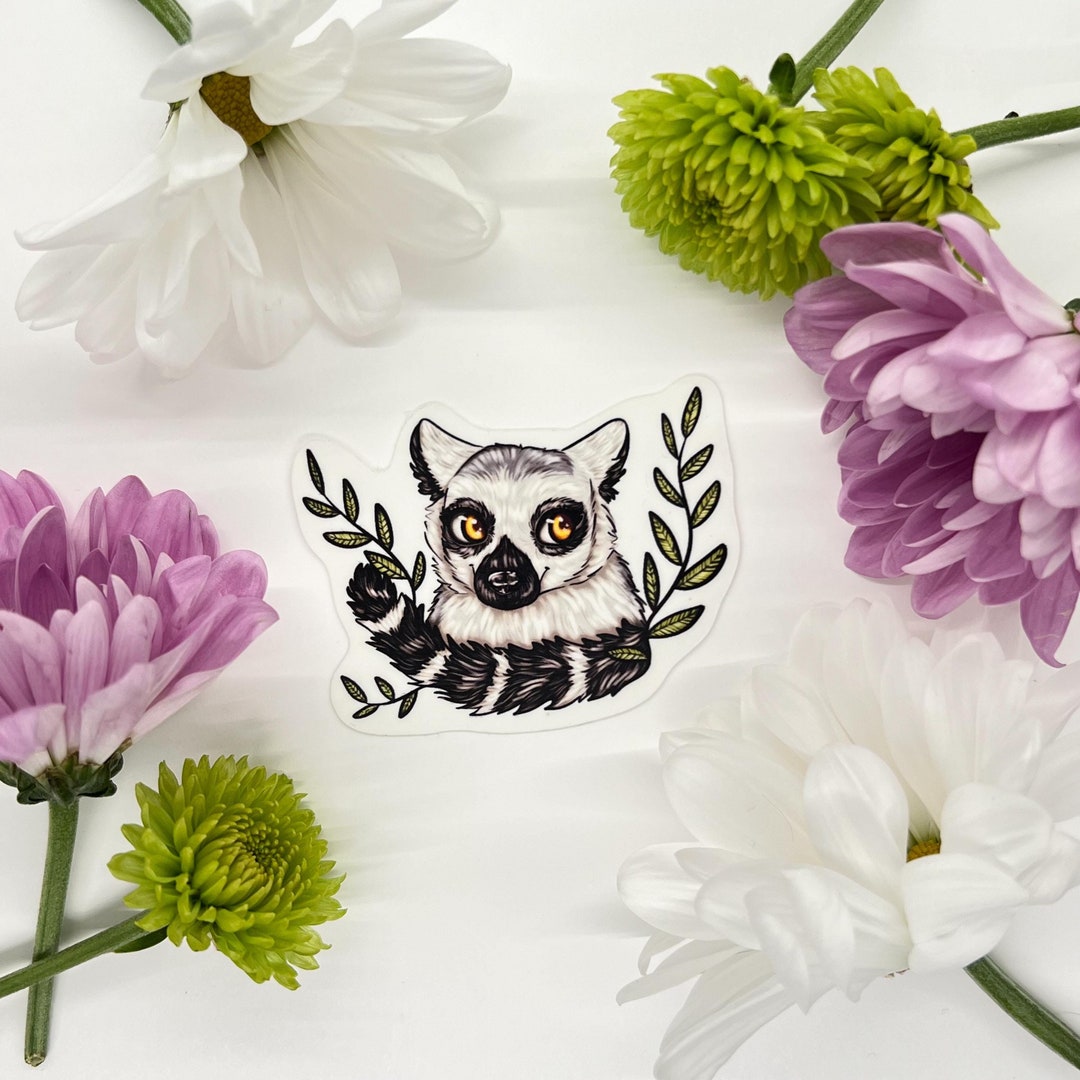 Ring-tailed Lemur Sticker, Lemur Sticker, Lemurs Sticker by Naterade ...