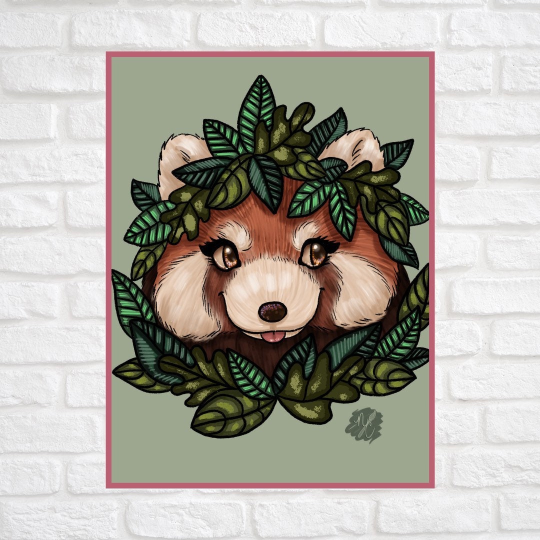 Red Panda Art Print, Red Panda Art, Red Panda Decor, Red Panda Print ...