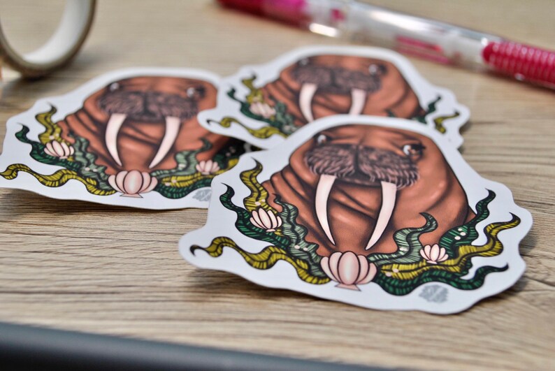 Walrus Sticker Walrus Decal Walrus Stickers Art by Naterade | Etsy
