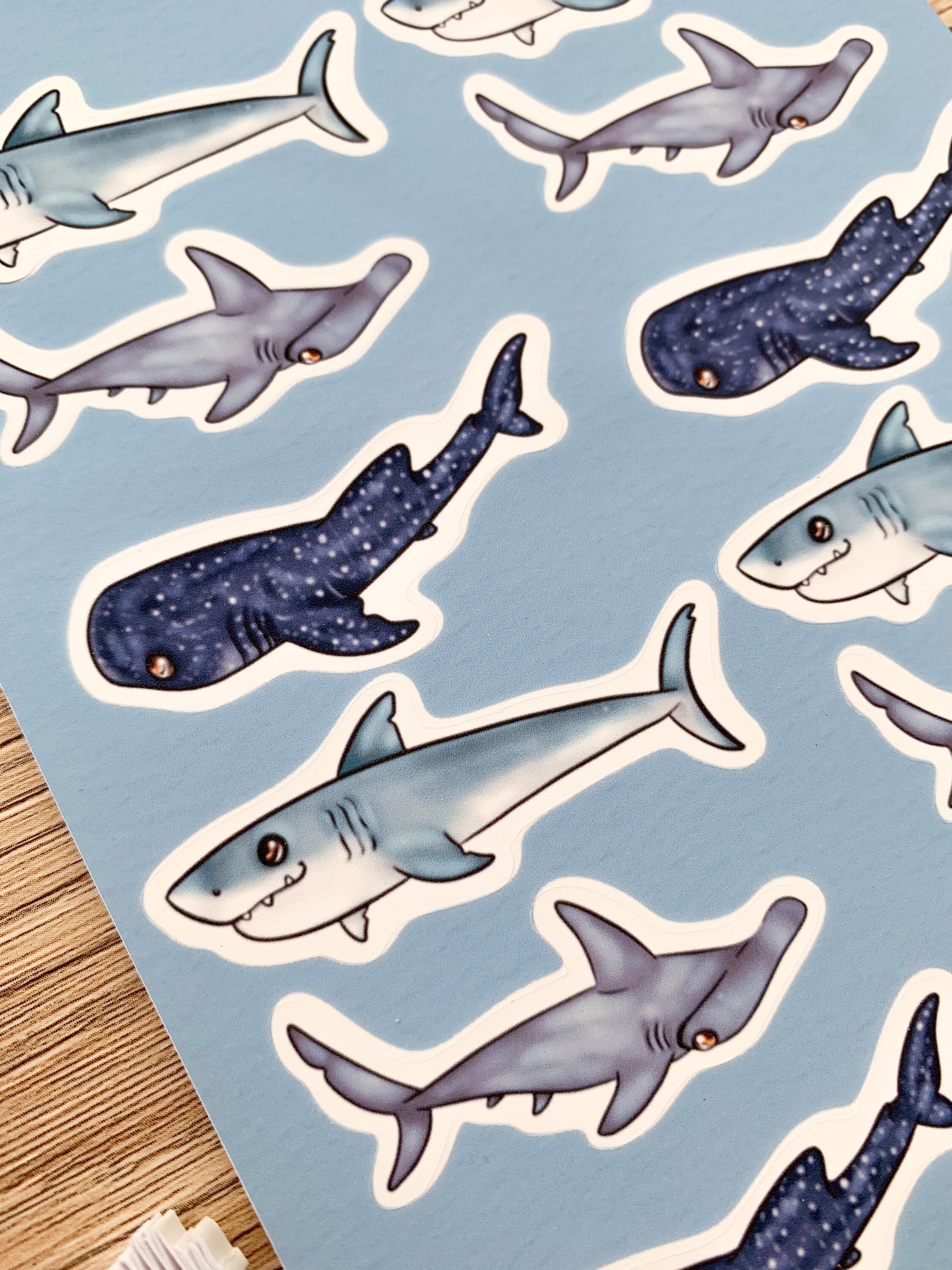 Sharky Friends Sticker Sheet Shark Stickers by Naterade | Etsy