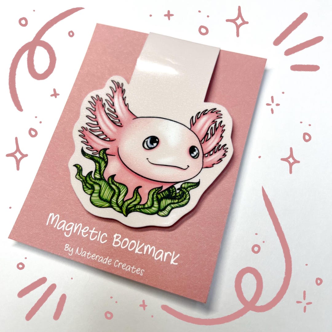 Axolotl Magnetic Bookmark, Axolotl Bookmark, Axolotls Magnetic Bookmark ...