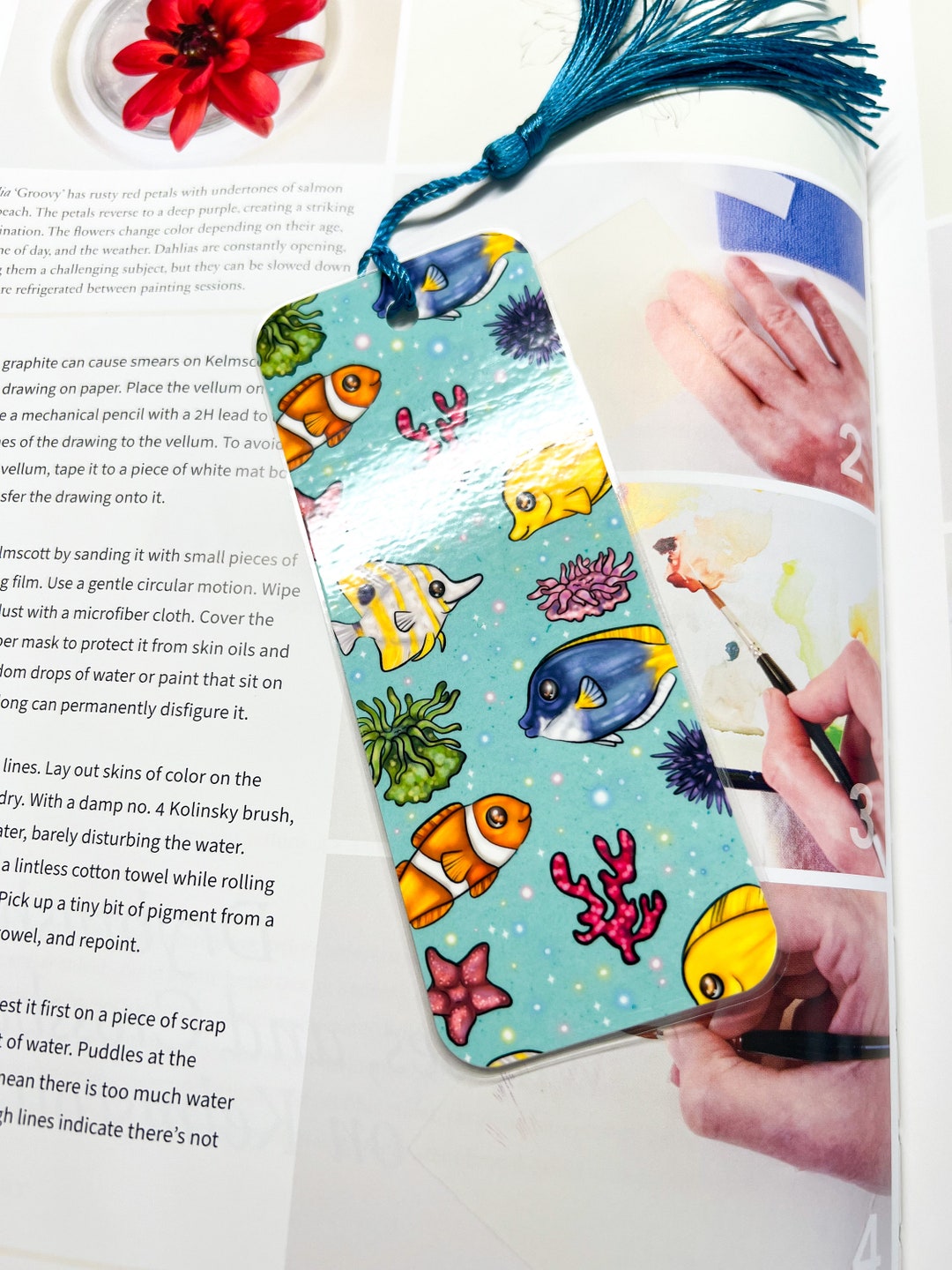 Reef Fish Bookmark, Tropical Coral Reef Bookmark , Fish Bookmark by ...