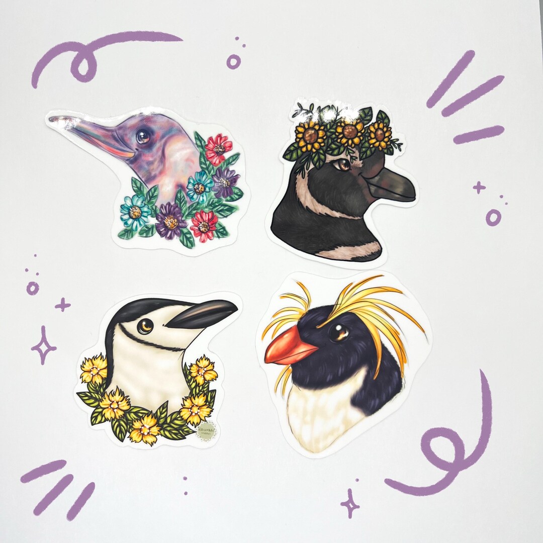 Penguins Sticker Pack, Penguin Sticker Set, Penguins Stickers, Emperor ...