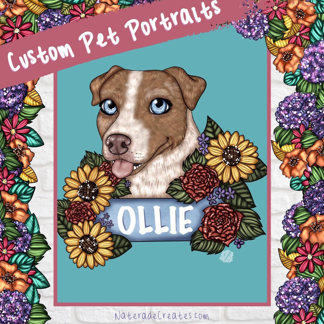 Custom Pet Portrait Pet Portraits Custom Dog Portrait Cat | Etsy