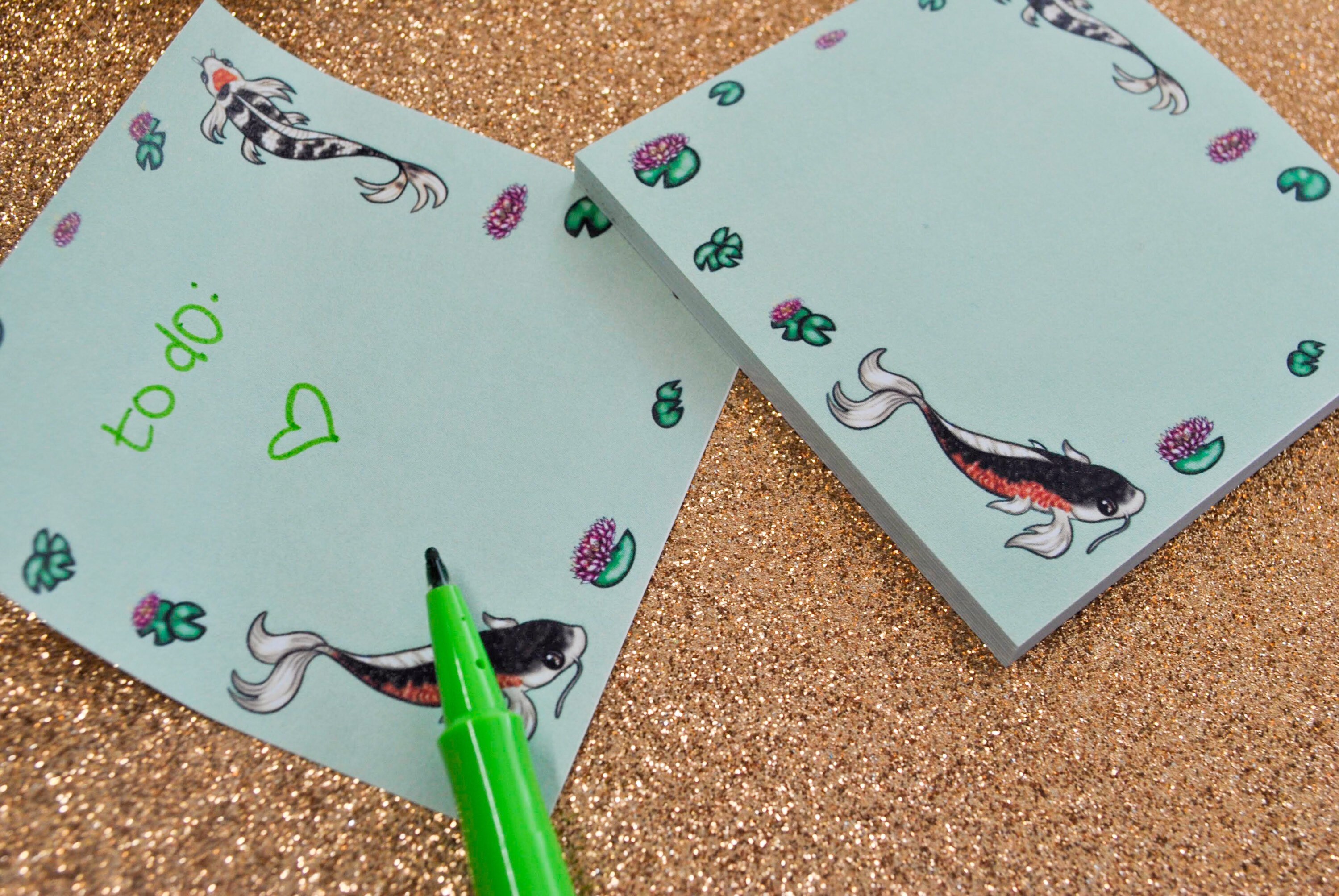 Koi Fish Sticky Notepads by Naterade Creates - Etsy UK