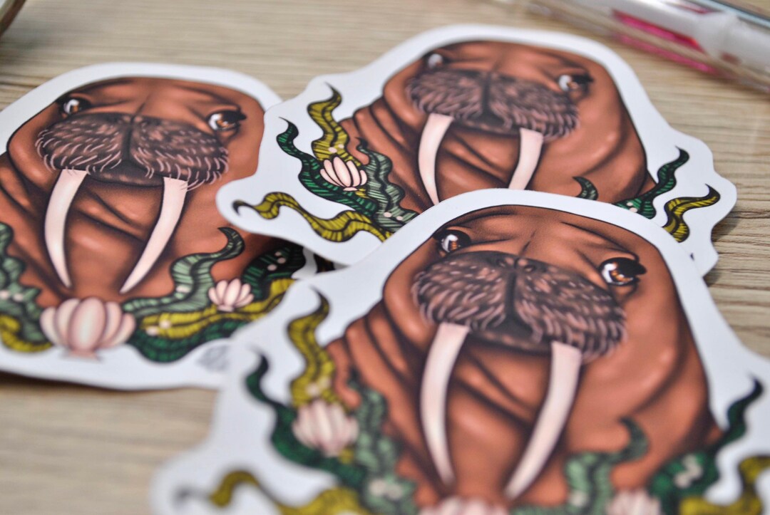 Walrus Sticker Walrus Decal Walrus Stickers Art by Naterade - Etsy
