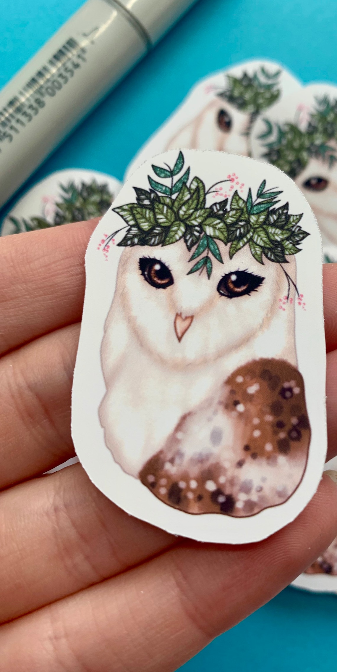 Barn Owl Sticker Barn Owl Stickers by Naterade Creates | Etsy