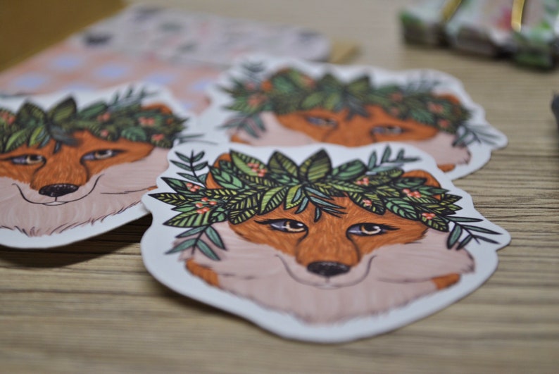 Fox Sticker red fox sticker fox decal red fox decal red | Etsy