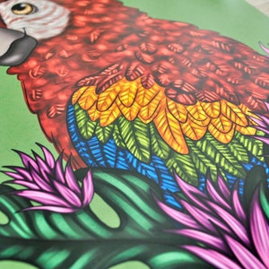 Scarlet Macaw Parrot Illustration Art Print Parrot Artwork | Etsy