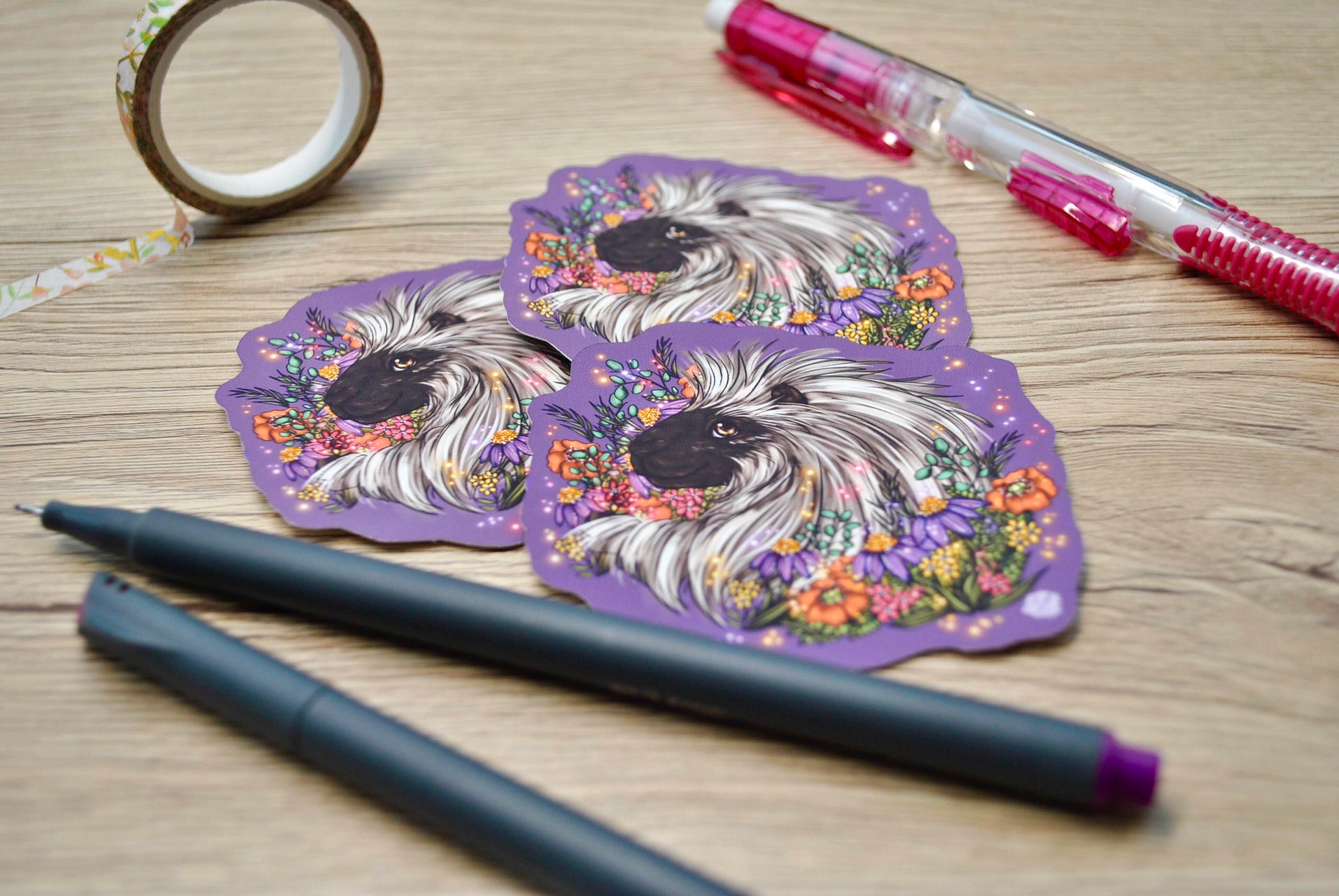 Porcupine With Wildflowers Sticker Porcupine Sticker by | Etsy