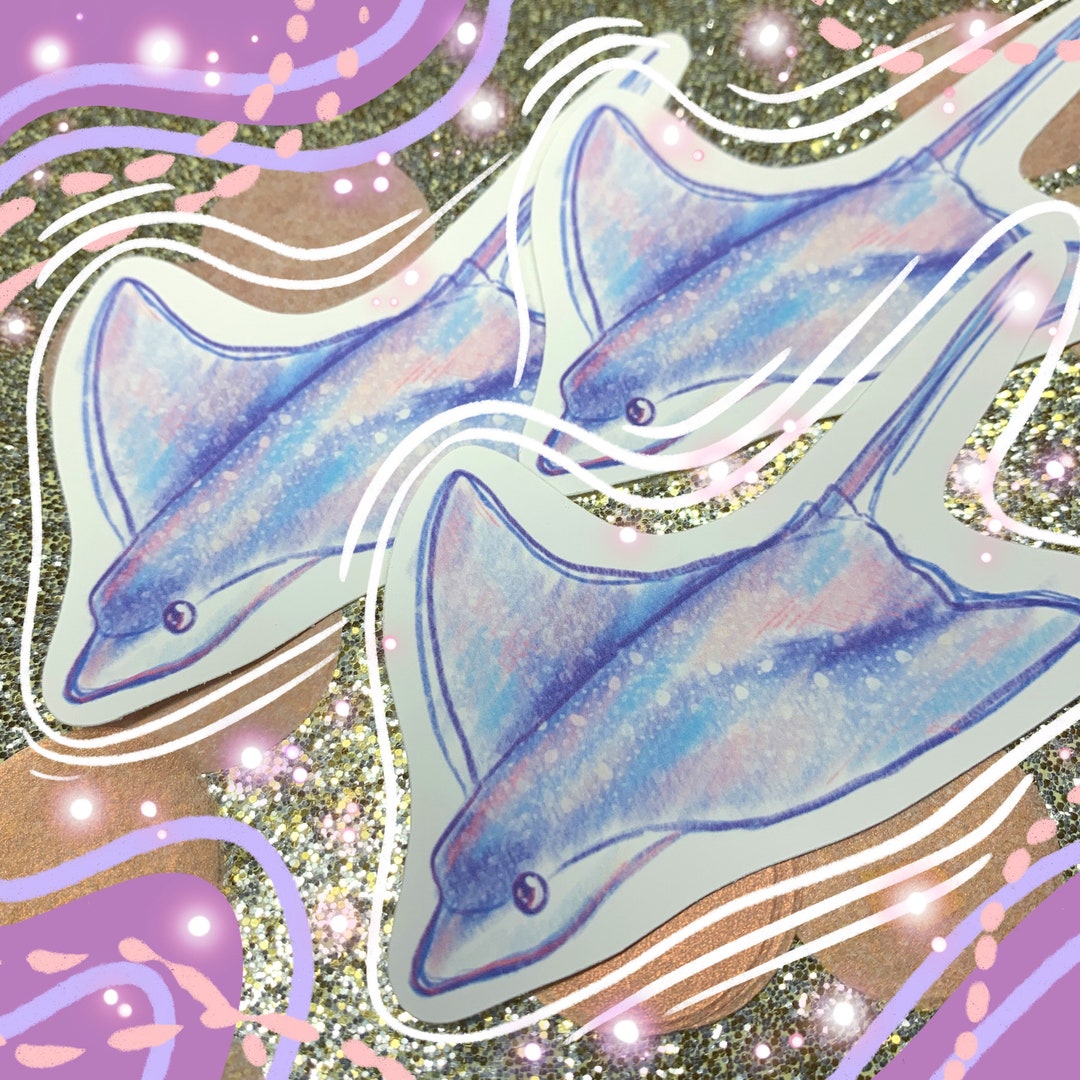Spotted Eagle Ray Sticker, Ray Sticker, Eagleray Stickers by Naterade ...