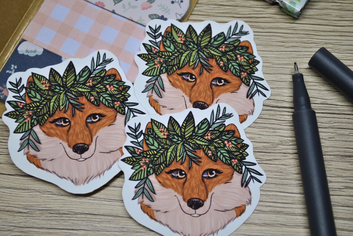 Fox Sticker red fox sticker fox decal red fox decal red | Etsy
