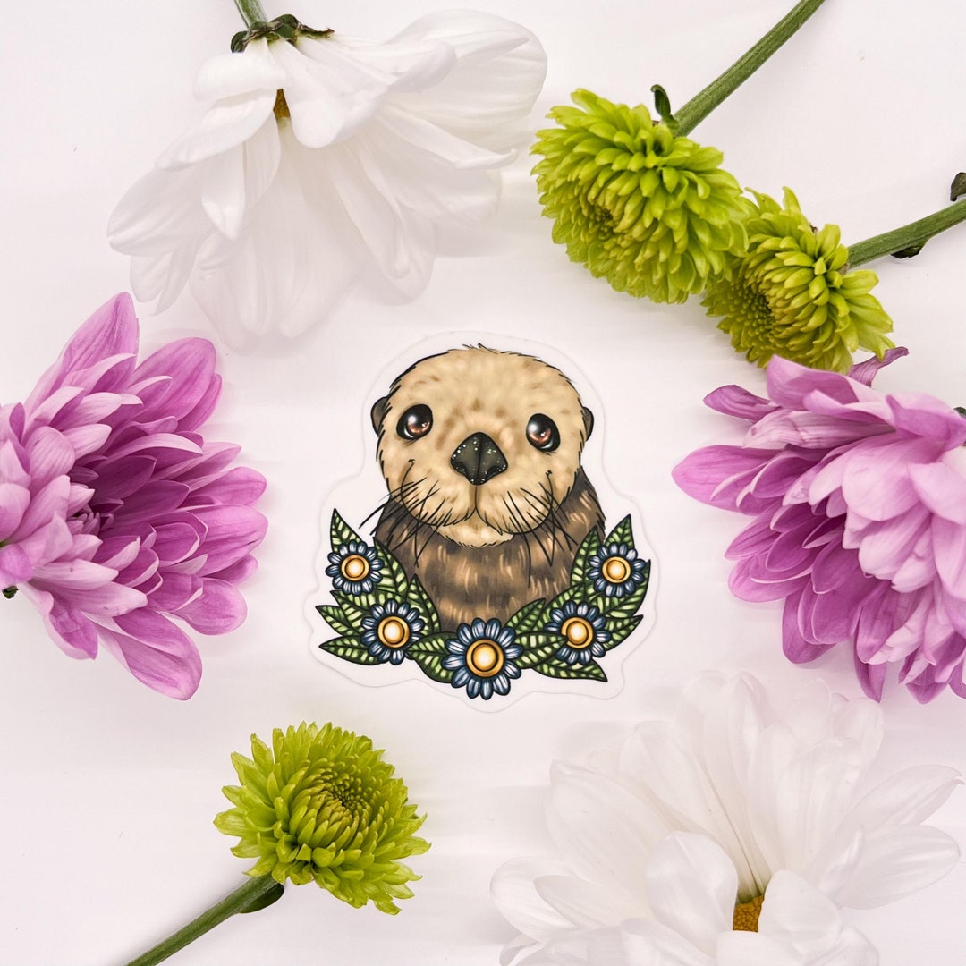 Sea Otter Sticker, Sea Otters Sticker, Otter Sticker, Cute Otter ...