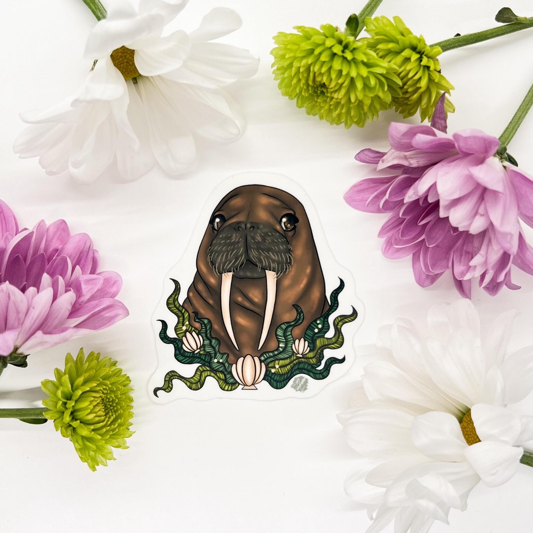 Walrus Sticker, Walrus Decal, Walrus Stickers Art by Naterade Creates ...