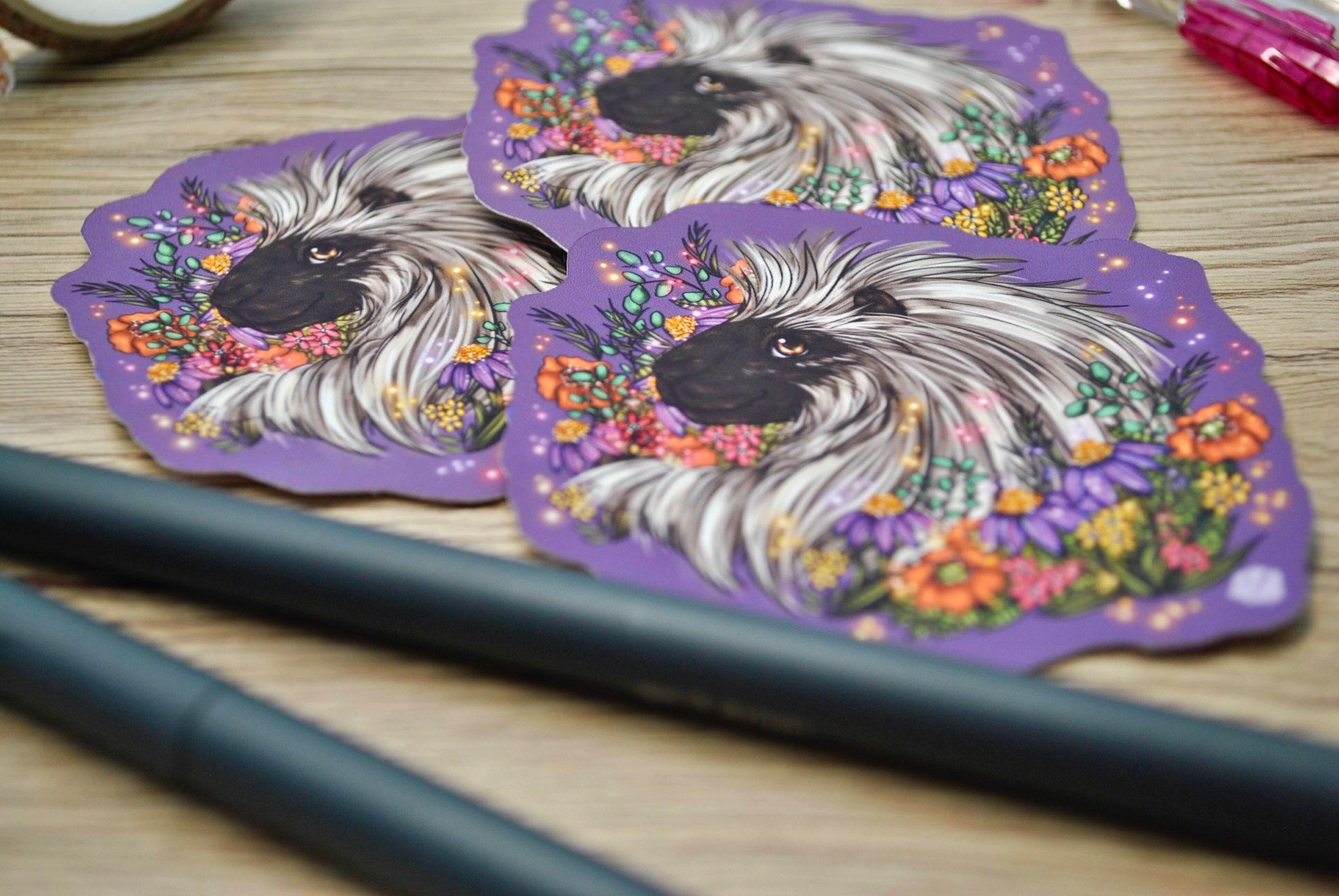Porcupine With Wildflowers Sticker Porcupine Sticker by | Etsy