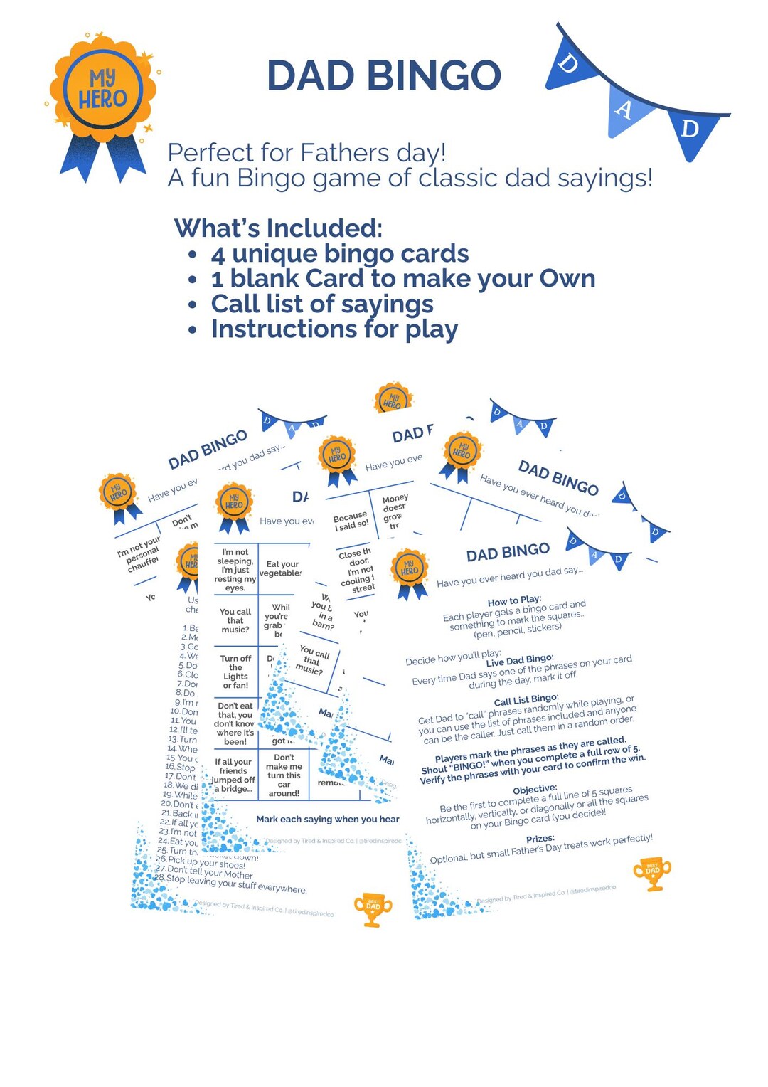 Father’s Day Bingo | Printable Dad Bingo Game | Funny Dad Sayings ...