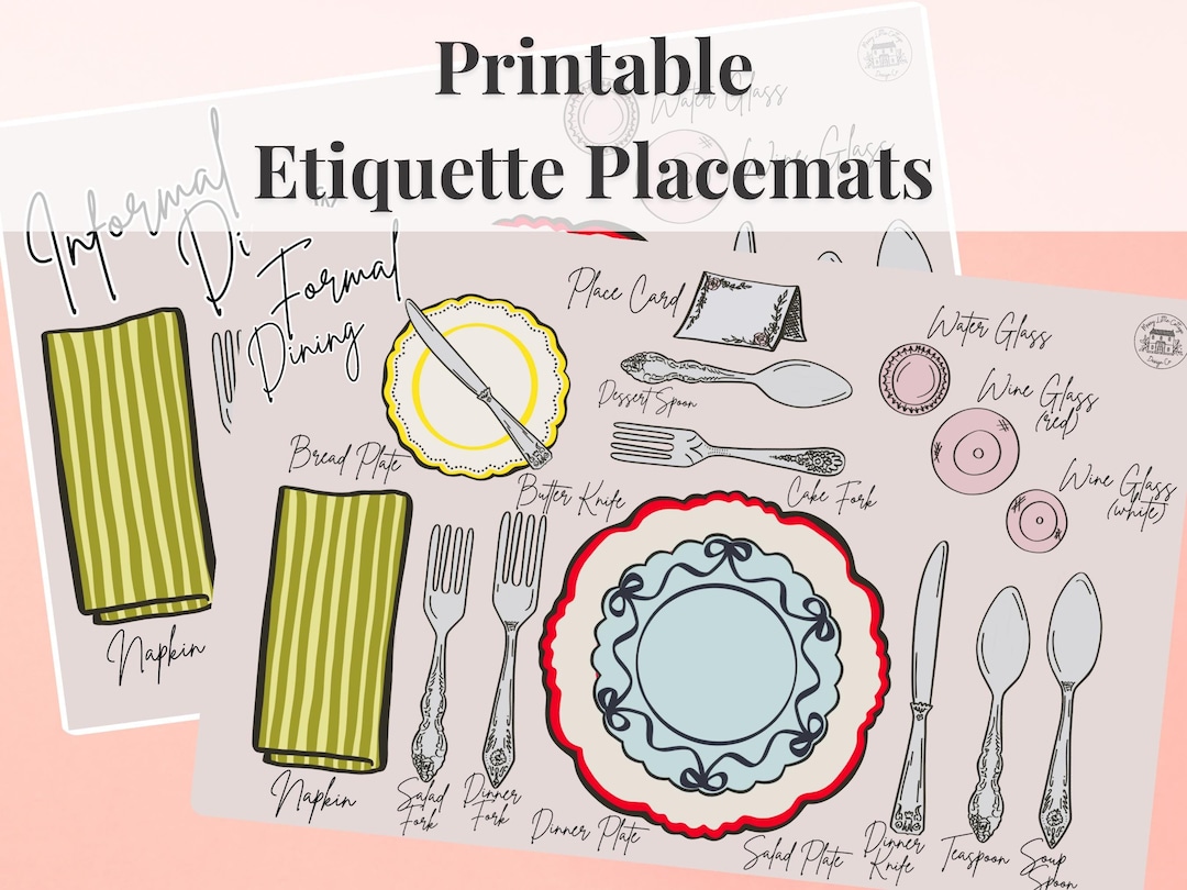 Etiquette Table Setting Placemat - Etsy