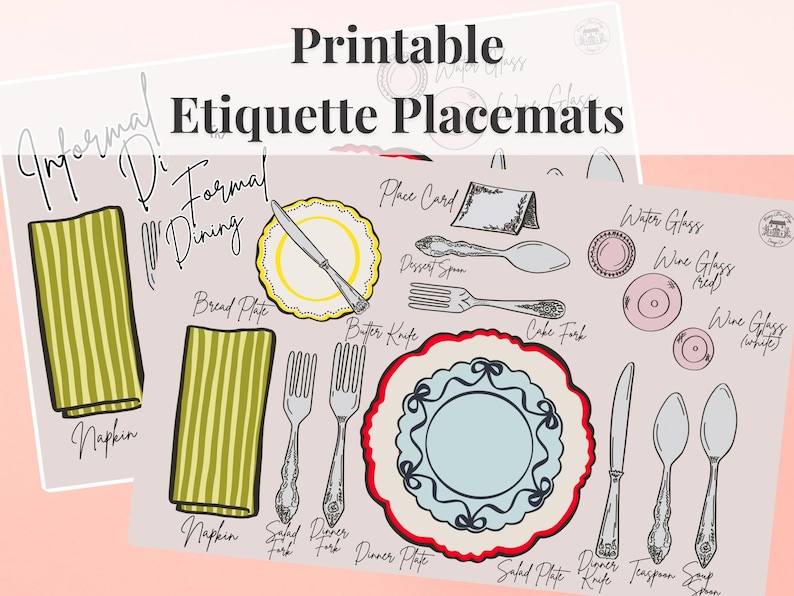 Etiquette Table Setting Placemat - Etsy