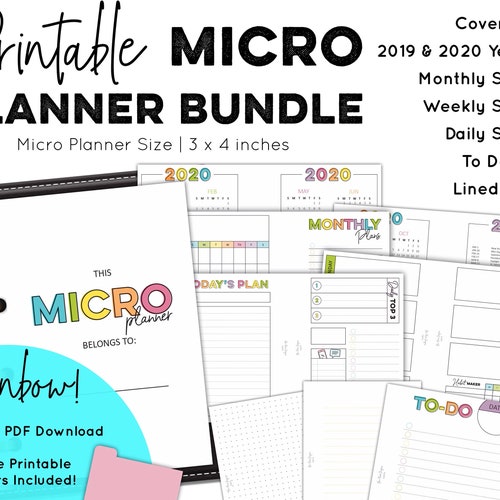 Micro Happy Planner Printable Inserts Micro Notes Bundle Happy | Etsy