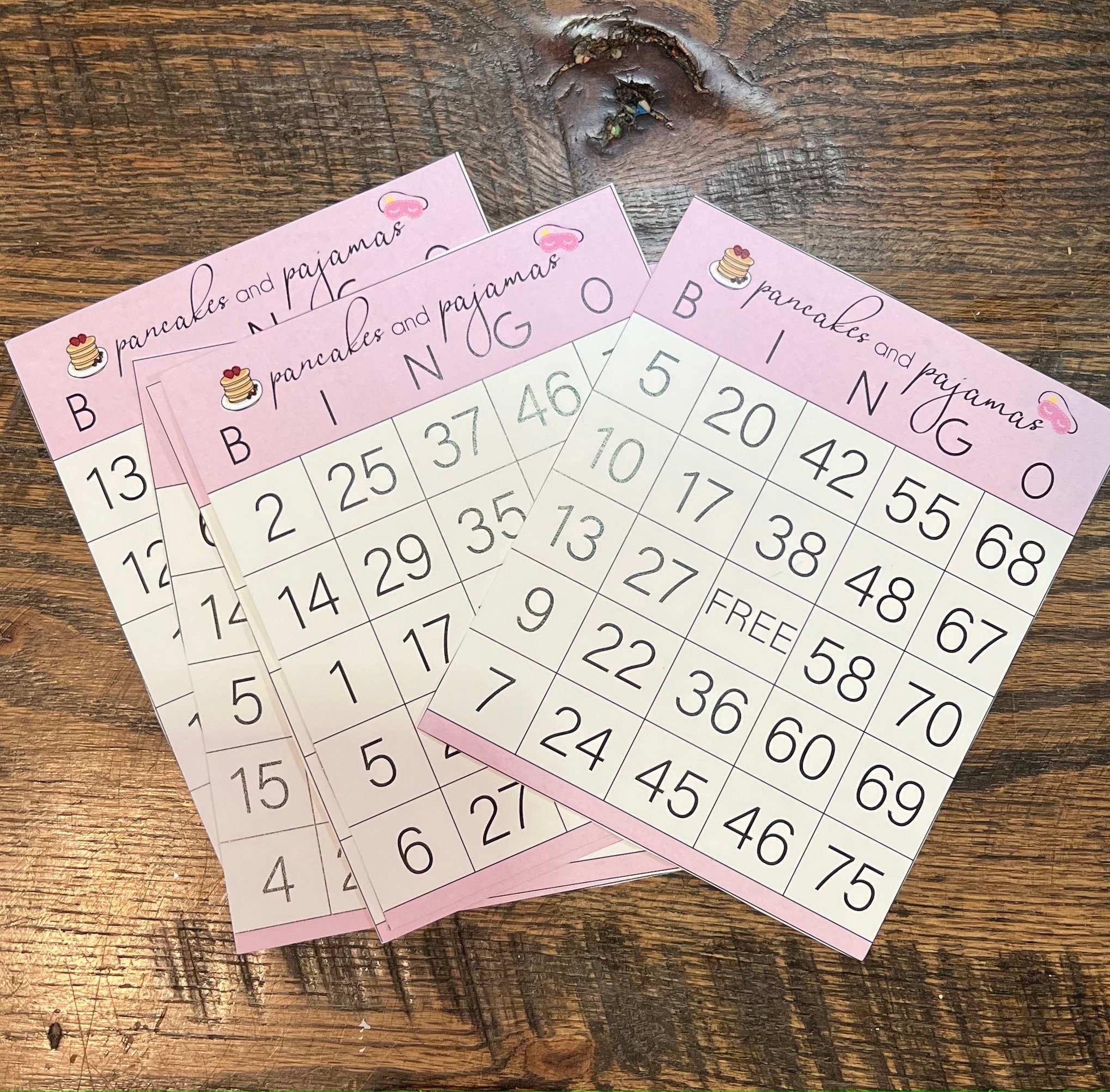 Pancakes and Pajamas Bingo Cards -printable Bingo Game -slumber Party ...