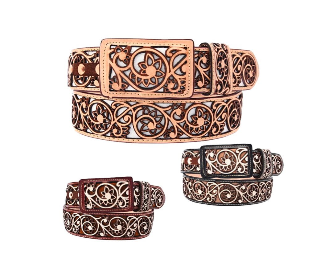 Charro Belt Leather /cinto Charro Piel Fina Ancho 2 - Etsy