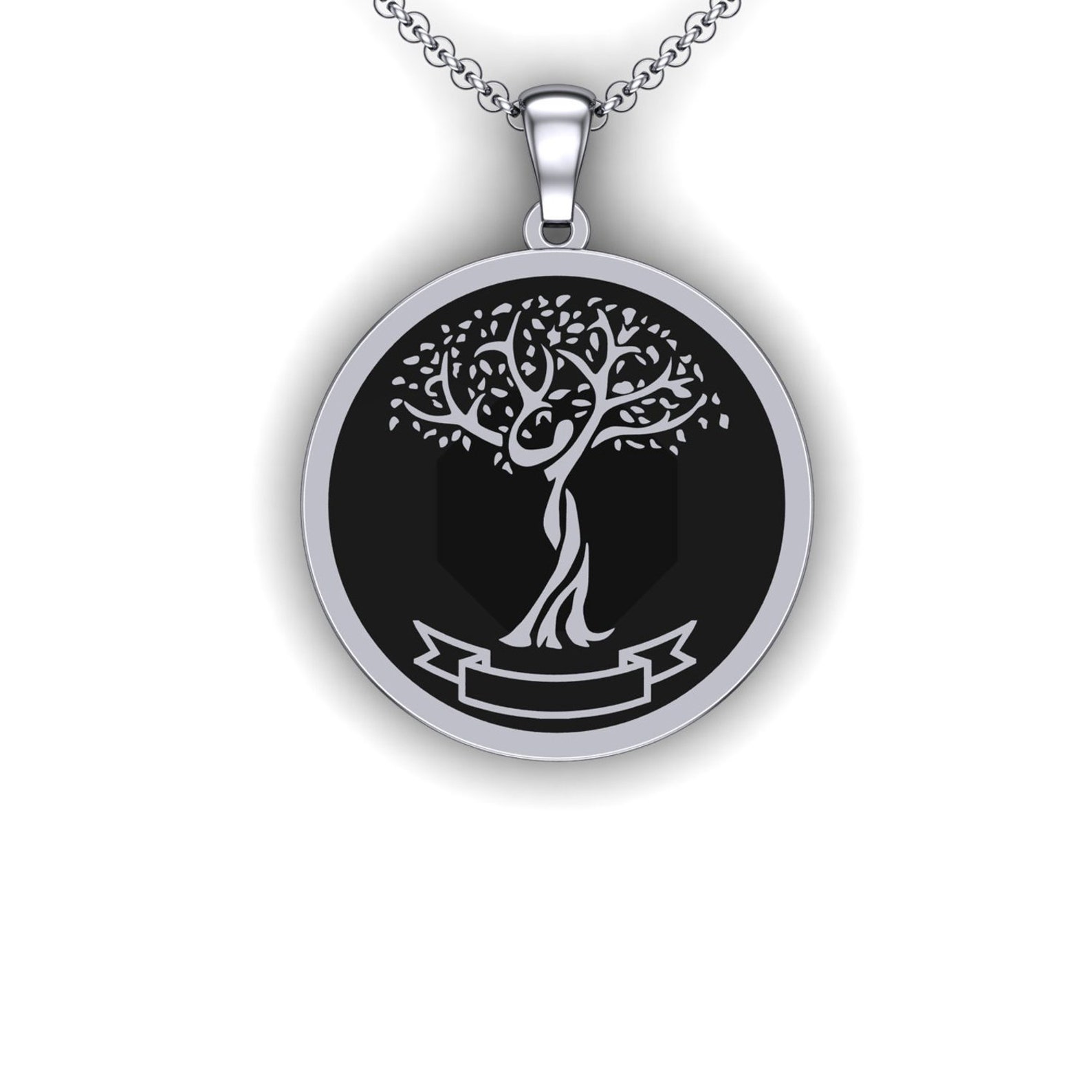 Custom Family Tree Round Embossed Pendant - 20mm - Personalize With ...