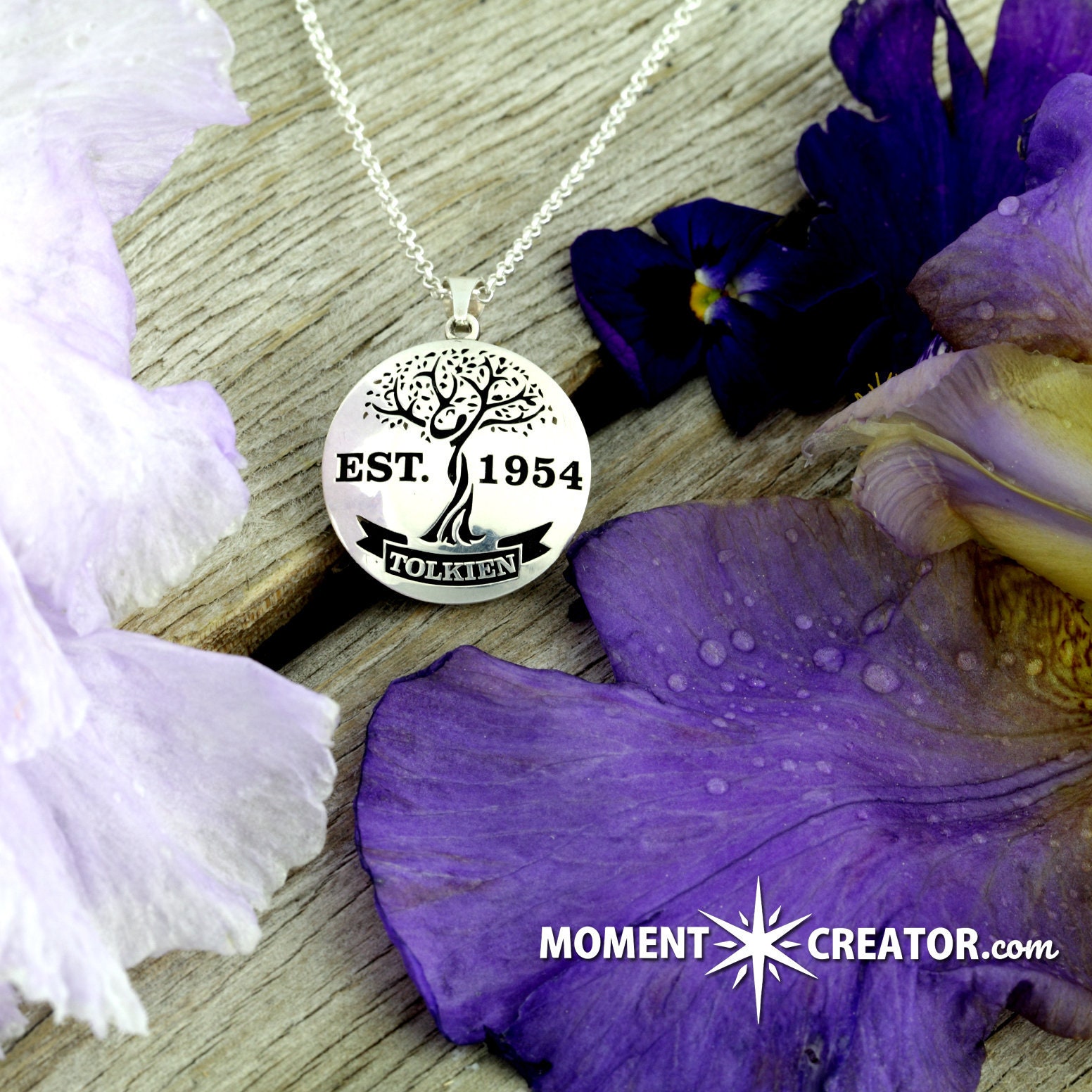 Custom Family Tree Round Domed Necklace 20mm Personalize - Etsy