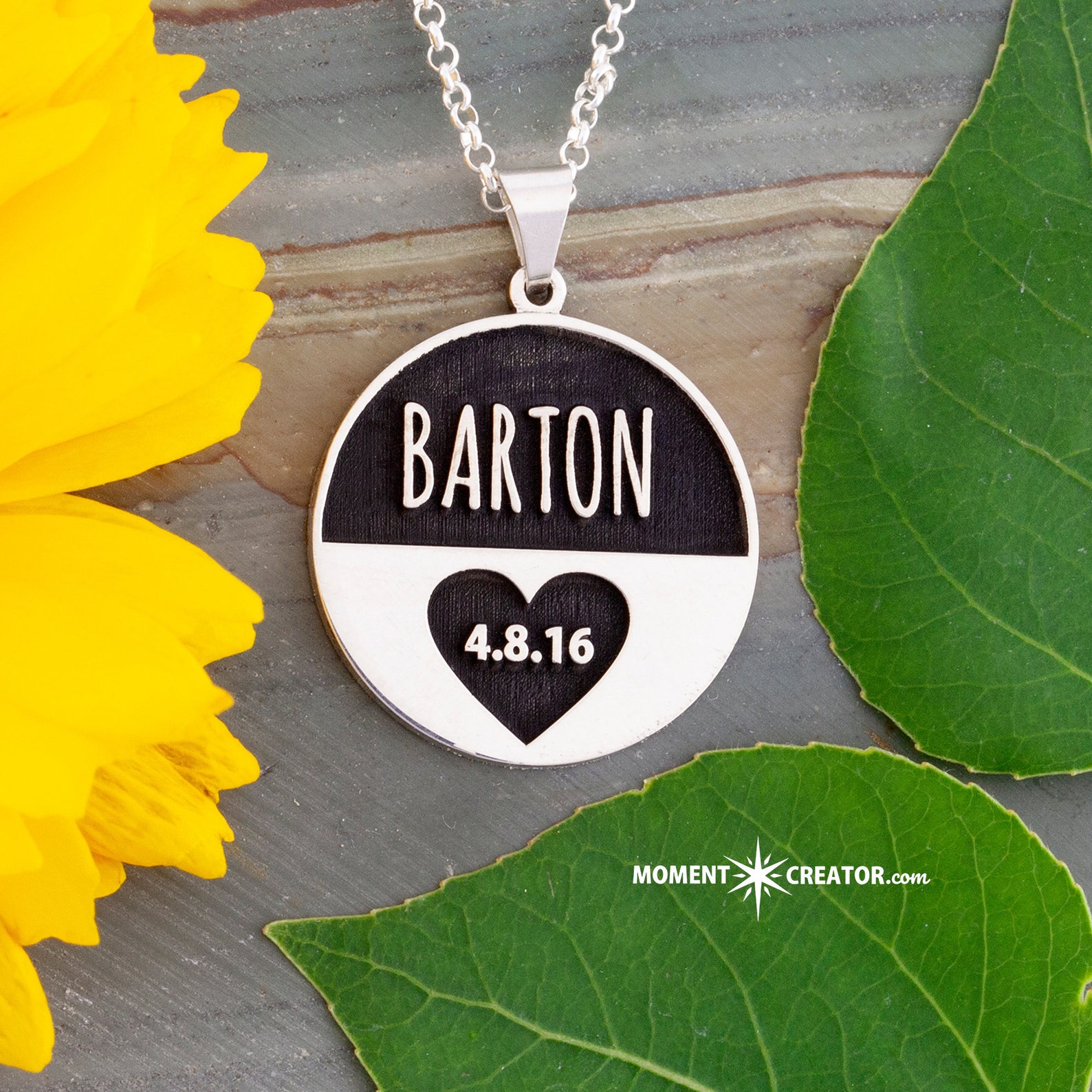Custom Engraved Love Necklace - Custom Round Love Necklace - Design ...