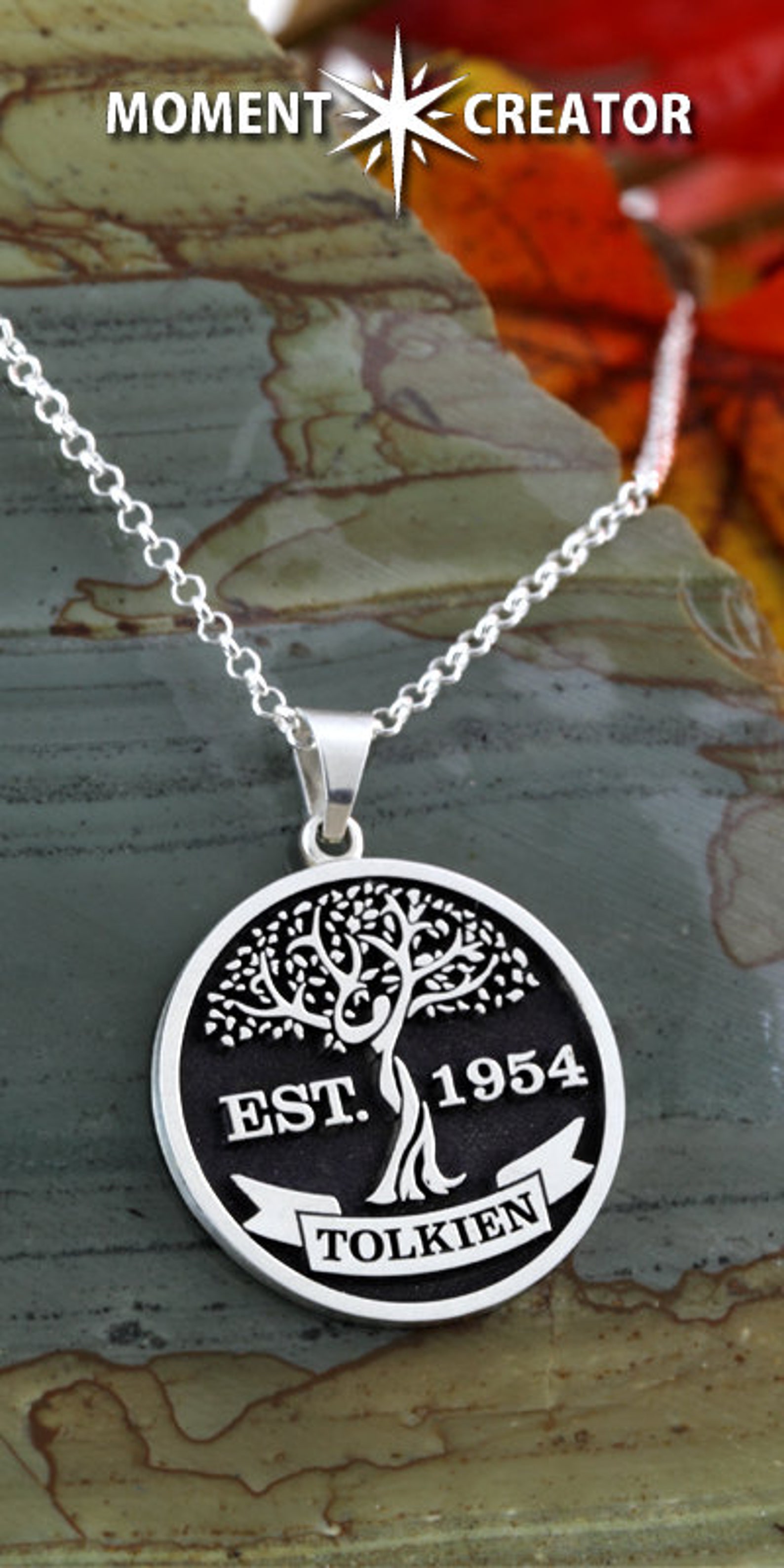 Custom Family Tree Round Embossed Pendant - 20mm - Personalize With ...