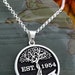 Custom Family Tree Round Embossed Pendant - 20mm - Personalize With ...
